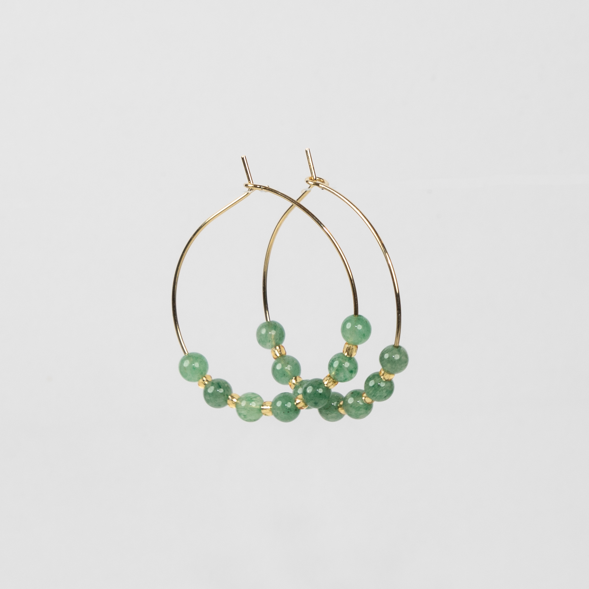 Maja Hoops med sten i grøn - skønne boheme øreringe- LÉ MOSCH